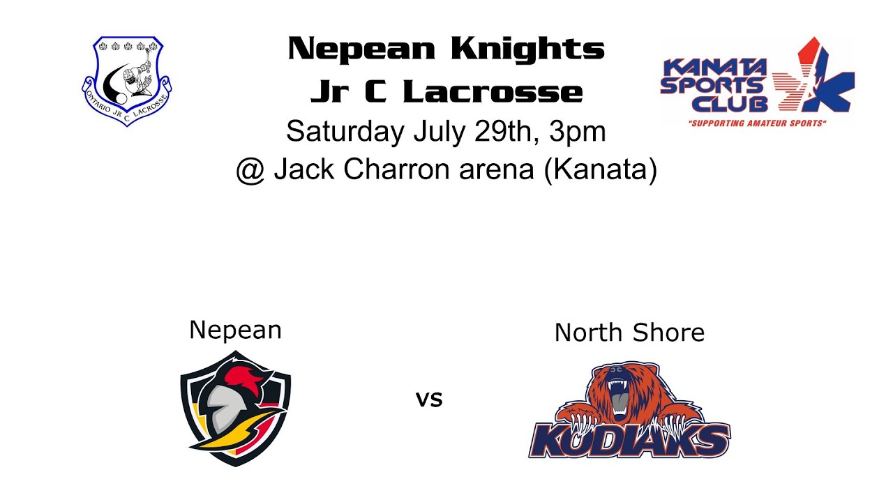2023-07-29 OJCLL Nepean Knights vs Northshore Kodiaks - YouTube