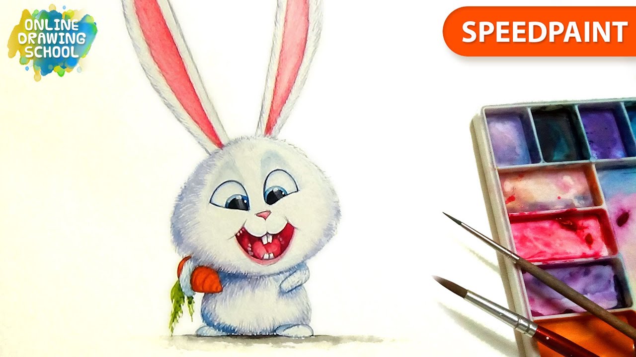 How to Draw Secret life of pets Snowball - Speedpainting - YouTube