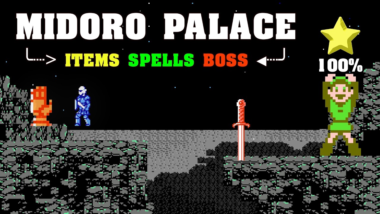 Zelda 2 - Midoro Palace - Walkthrough (Minimal Commentary) - YouTube