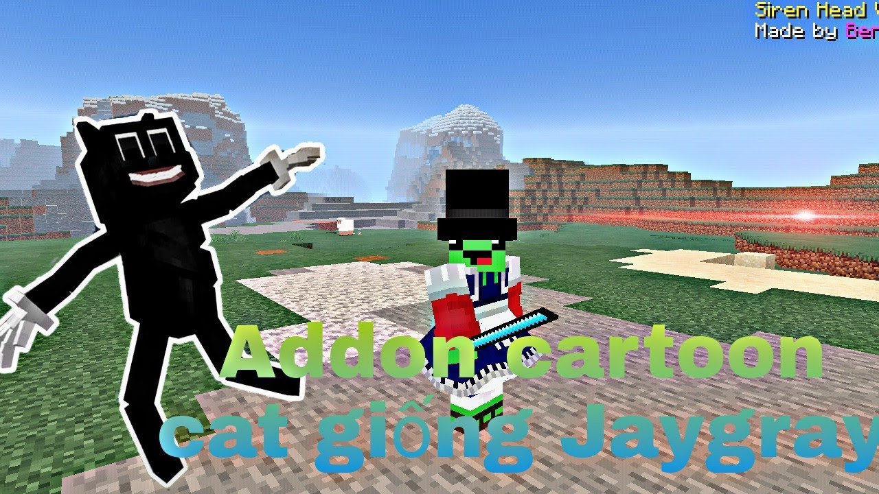 Hướng dẫn tải Addon cartoon cat v3 mới nhấy trên Minecraft pe - YouTube