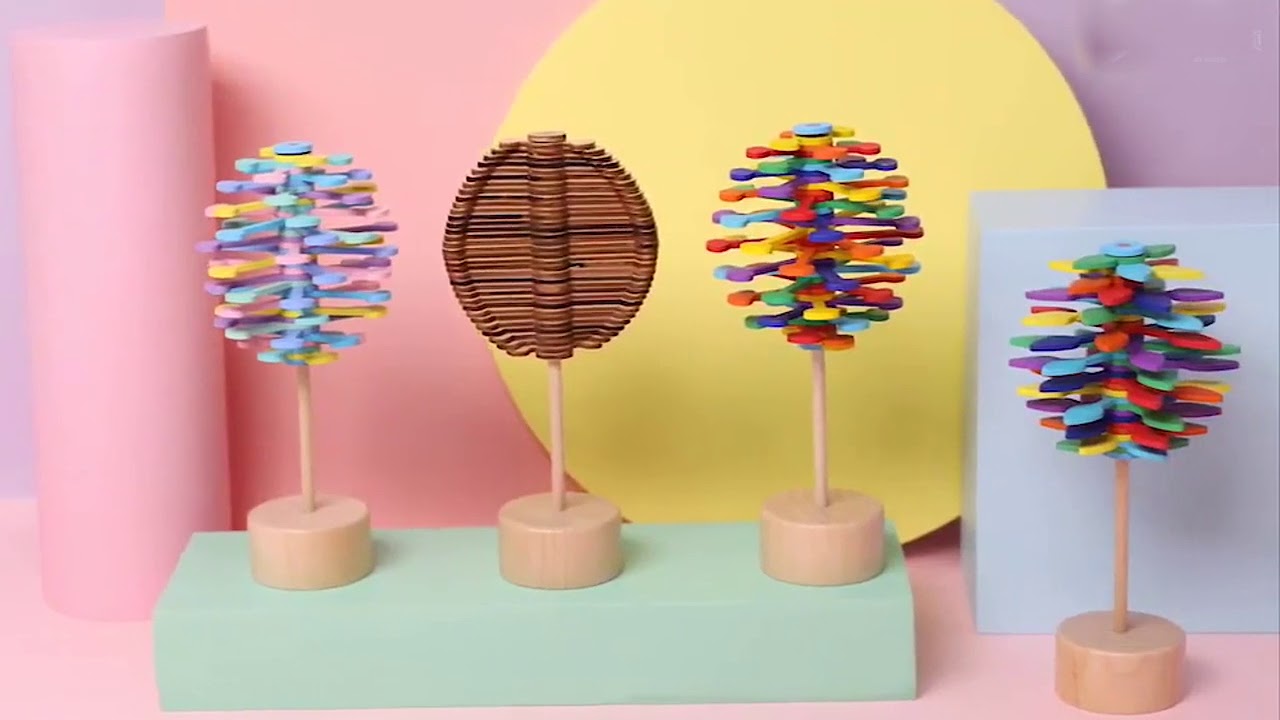 Garosa Wooden Magic Rotating Spin Toy Stress Relief Toys Puzzle Desk ...