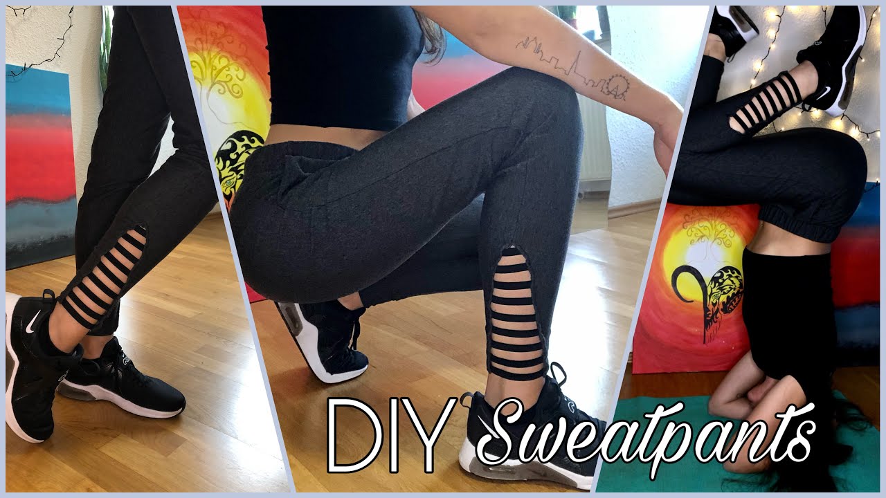 DIY Joggers with pockets and elastic cuffs | DIY Sweatpants - YouTube