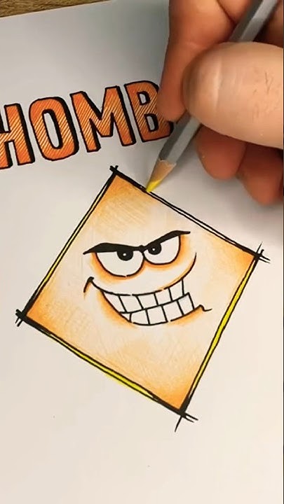Drawing a Rhombus with Funny Face 🤪 #shorts - YouTube