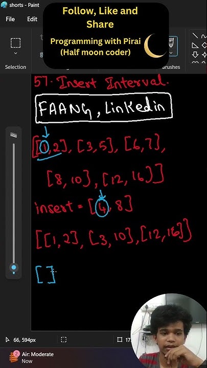 Leetcode - 57 | Insert Interval | Pirai's Academy | Half Moon Coder. - YouTube