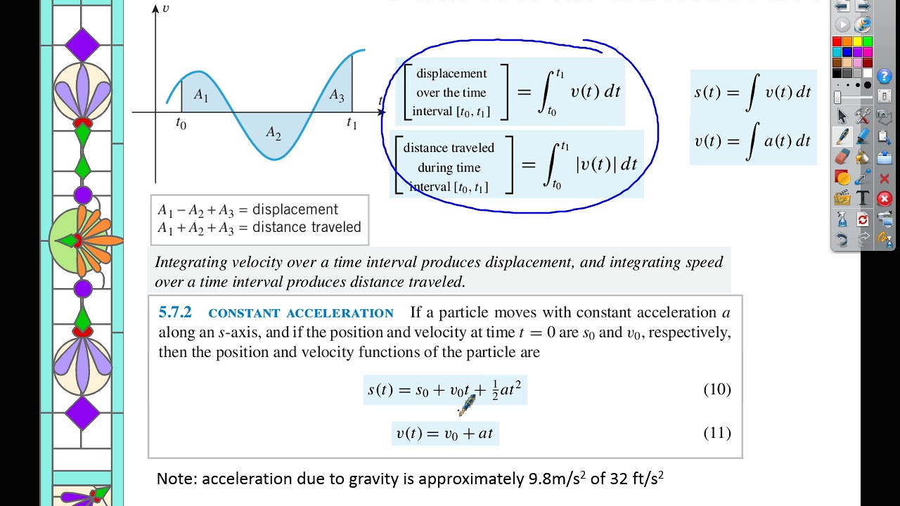 BC Calculus 5-10 Particle Motion Revisited - YouTube