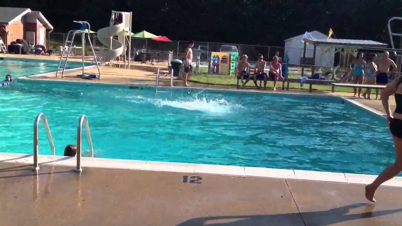 Jumping off the high dive - YouTube