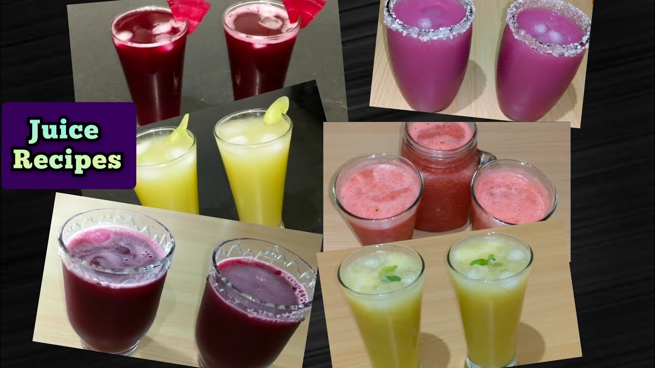 juice recipes || 6 refreshing summer drinks - YouTube