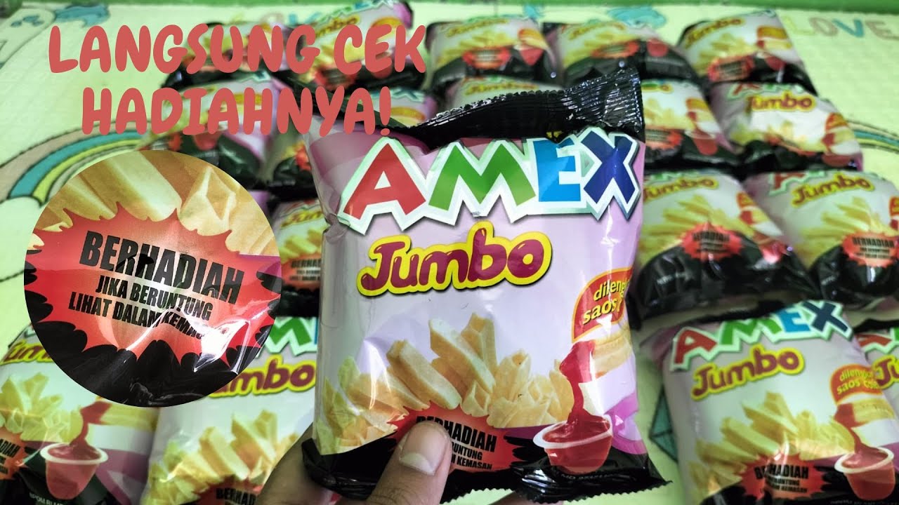 UNBOXING SNACK BERHADIAH AMEX JUMBOOOOOO!!!!! - YouTube