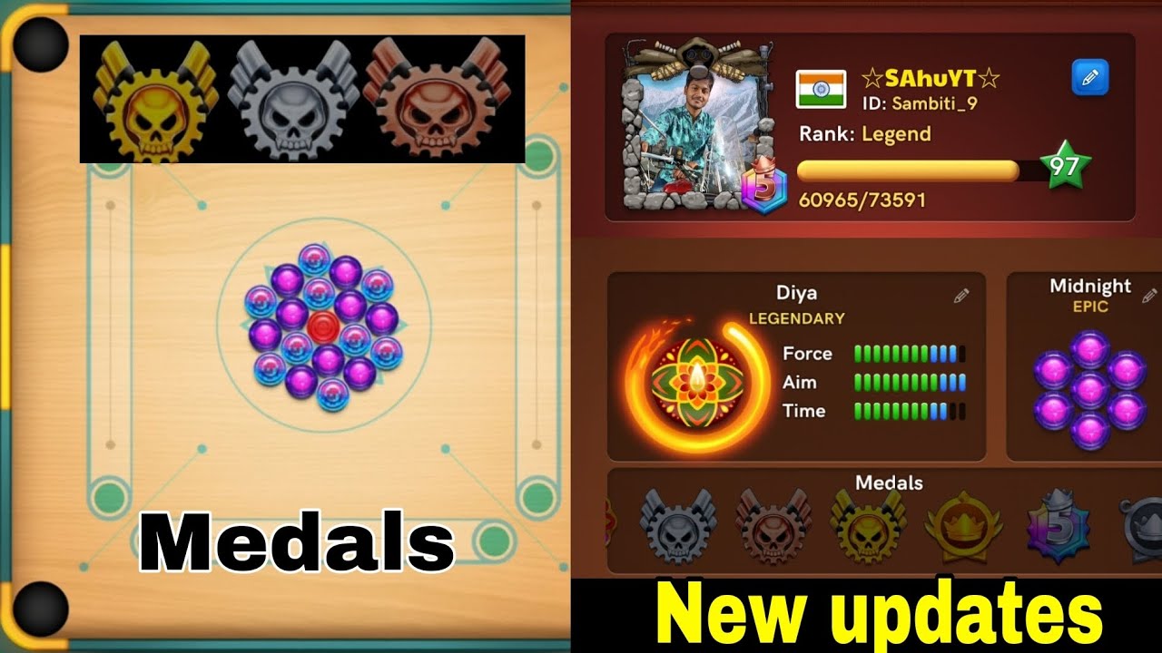 Carrom Pool New Updates Ad New Medals Trick || Gaming Sahu - YouTube