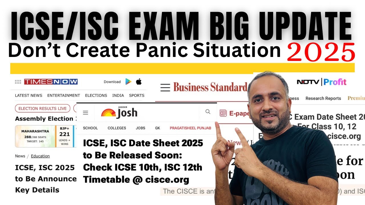 Big Update on ICSE/ISC Board Exam 2025 |Panic Situation | - YouTube
