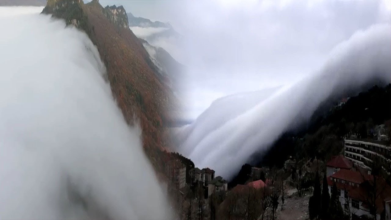 China’s Most Stunning Rare Clouds Forming Like Waterfalls - YouTube