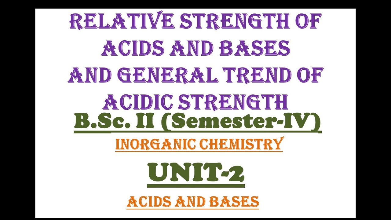 Relative strength of acids and bases 3 - YouTube