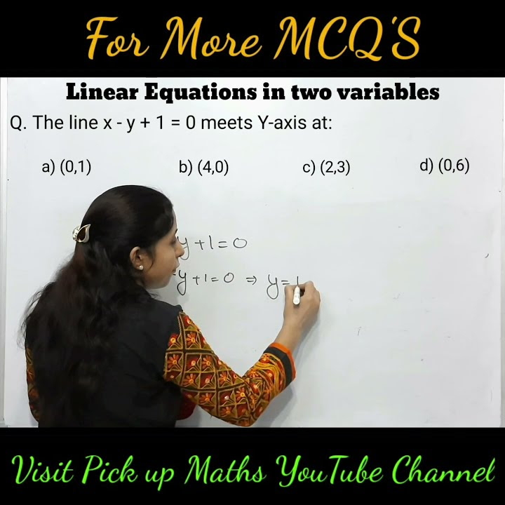 Important MCQs Linear Equations in Two Variables Question 9 - YouTube