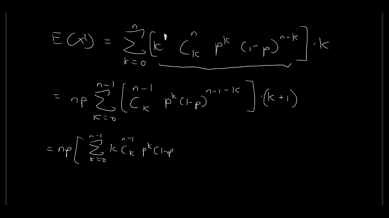 Binomial Distribution Variance (Algebraic Derivation) | Probability ...