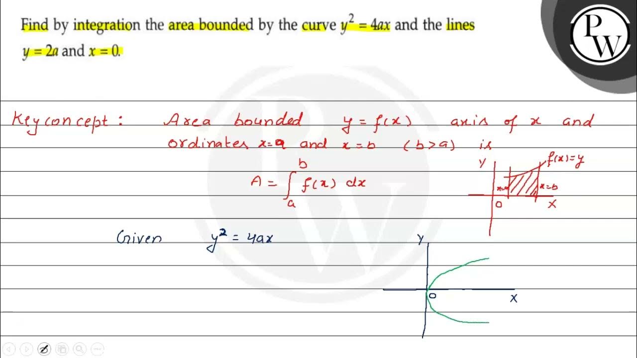 Find By Integration The Area Bounded By The Curve Y 2 4 A X find-by-integration-the-area-bounded-by-the-curve-y-2-4-a-x