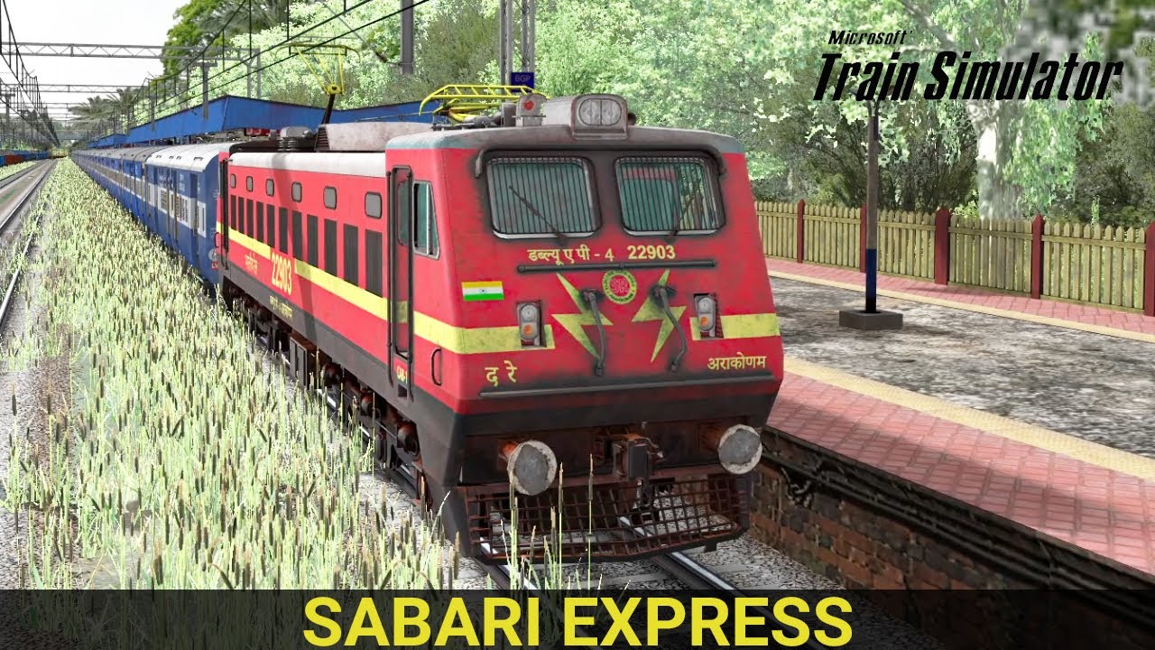 17230 Sabari Express | Train Simulator | MSTS Gameplay | Arriving at ...
