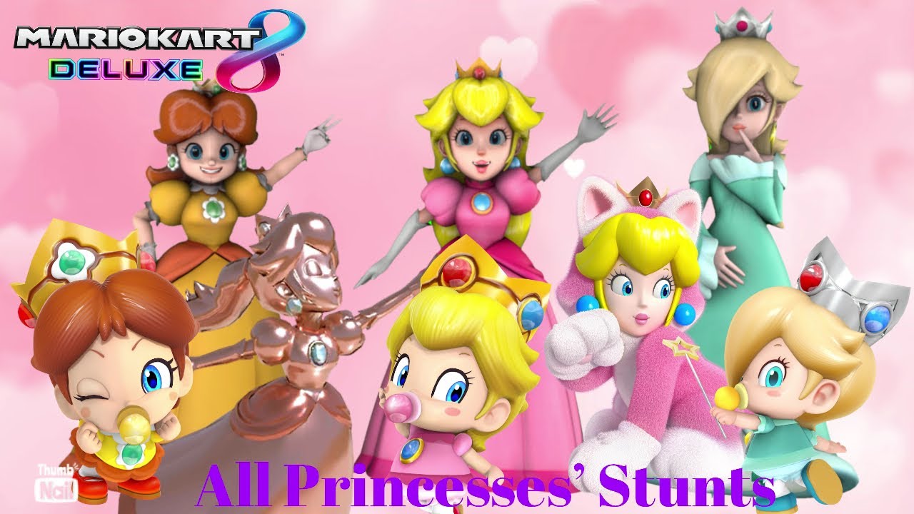 Mario Kart 8 Deluxe - All Princesses' Stunts - YouTube