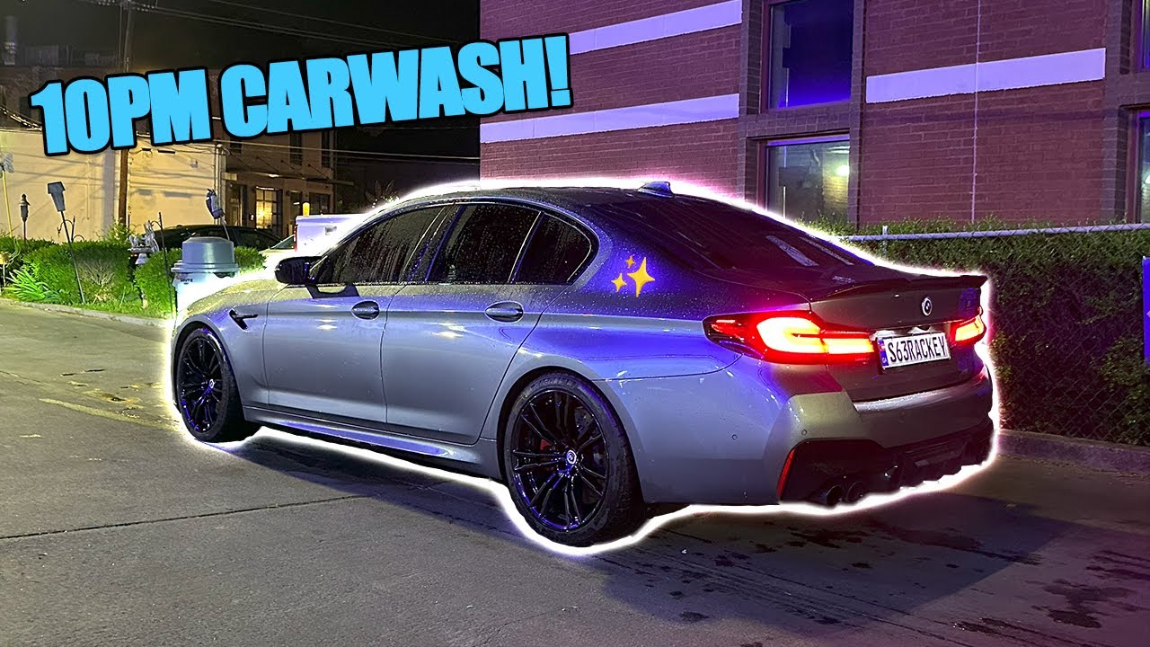 10PM Car Wash Run In The F90 M5 (Testing Out New Wheel Cleaner..) - YouTube
