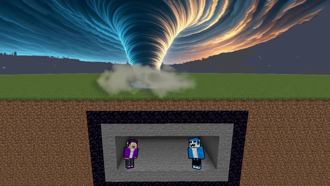Minecraft Tornado vs Storm Shelter - YouTube