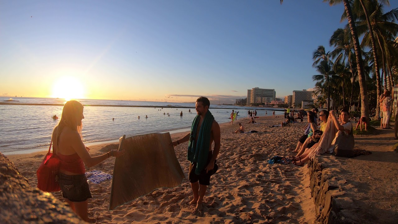 Hawaii Waikiki Beach Sunset Time Lapse FREE VIDEO FOOTAGE - 4K QUALITY ...