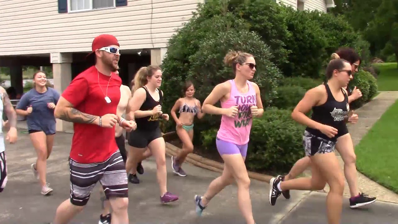 Taking our Fitness Outside for a Swim WOD - YouTube