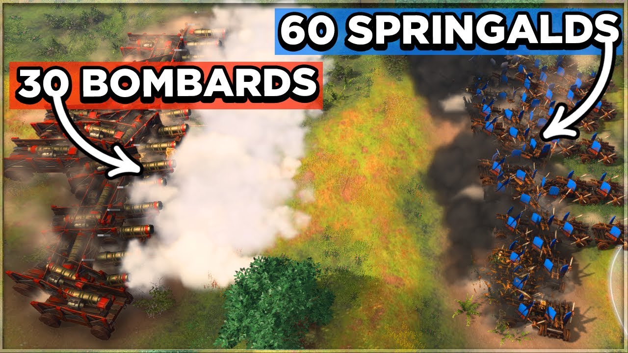 30 BOMBARDS vs 60 SPRINGALDS - Age Of Empires 4 ⚔ - YouTube