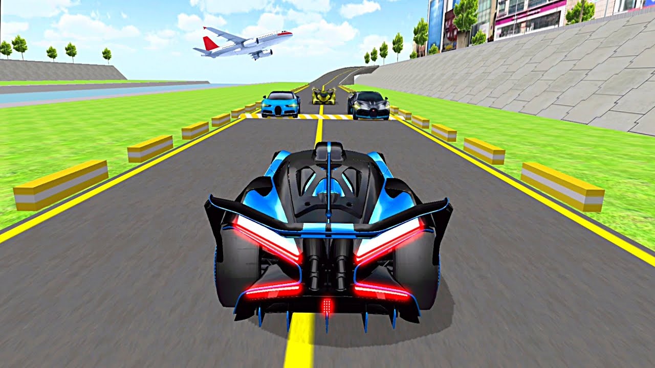 3D New Blue Bugatti Cars For Parking - 3D Driving Class Simulation game ...