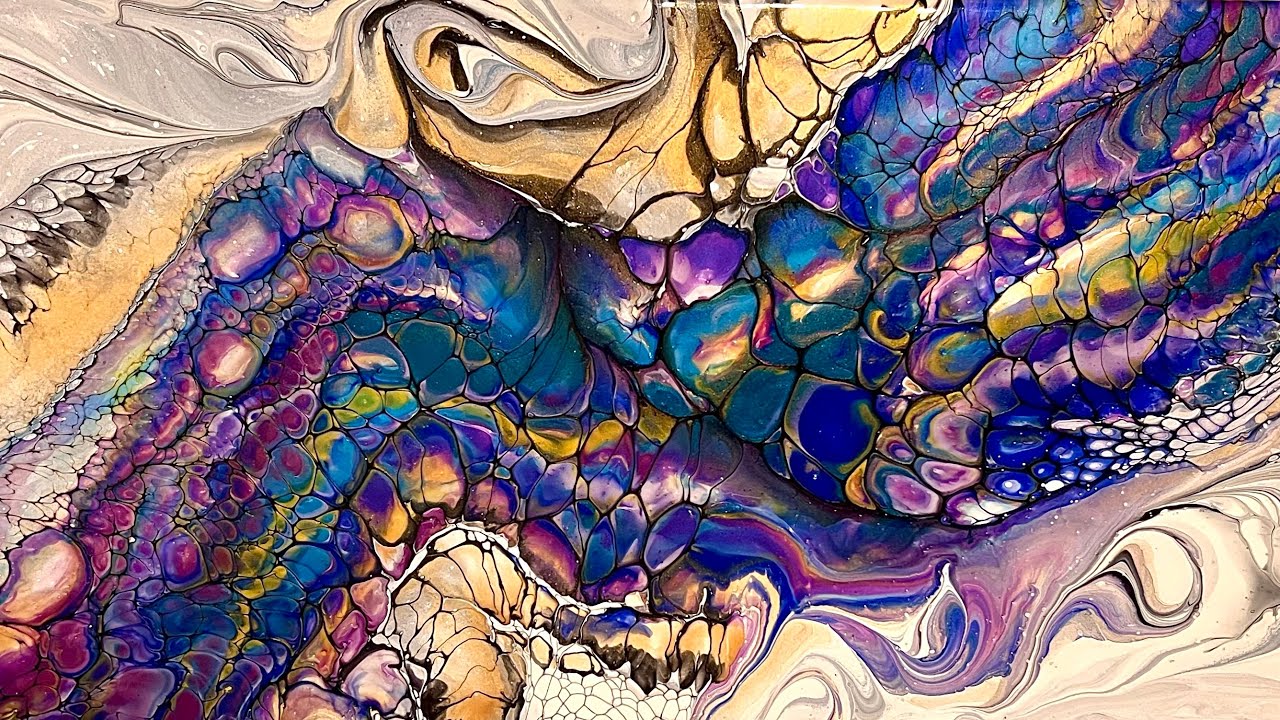 #58 Welcome 2022! Dramatic Acrylic Swipe Using Prizm Pour Paints by ...