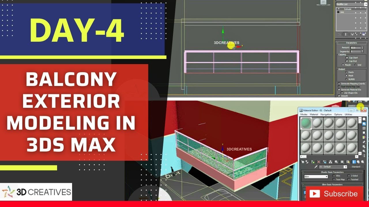 Balcony Exterior modeling in 3Ds Max | 30 Day's 3Ds max Exterior Series ...