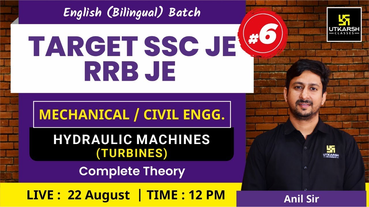 Hydraulic Machines #6 | Civil/Mechanical Engg. | Target SSC JE, RRB JE ...