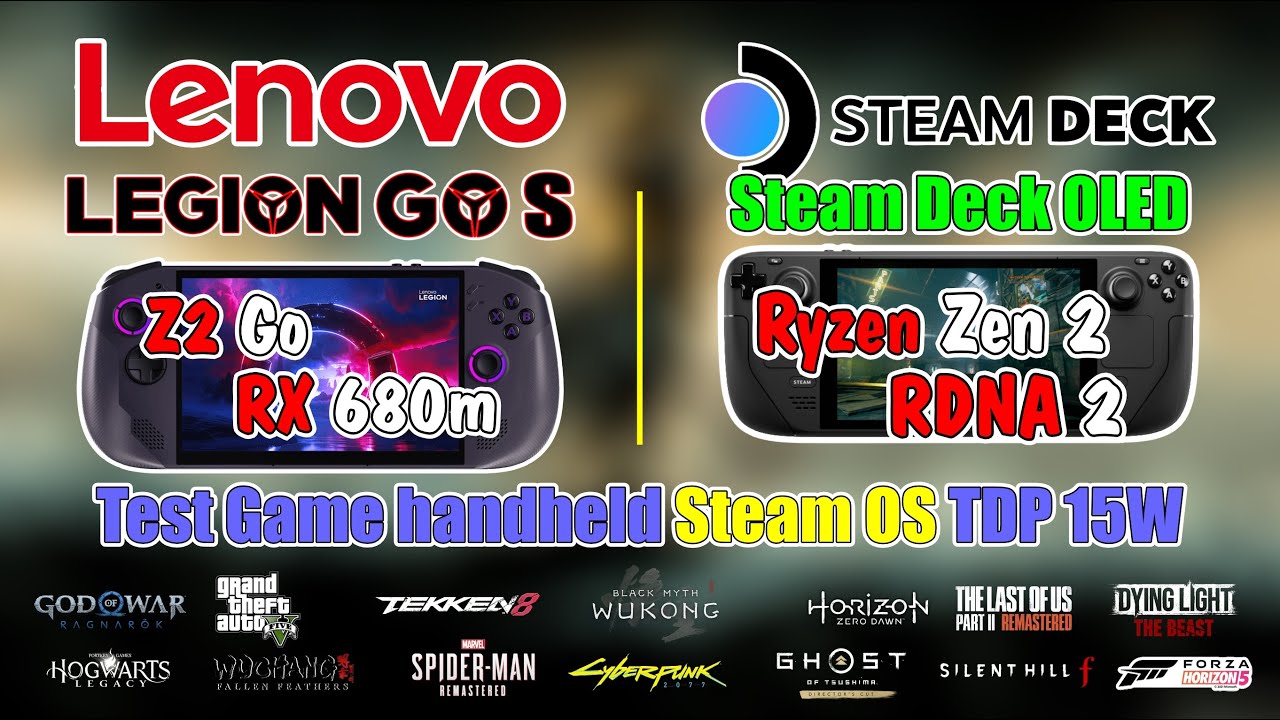 STEAM OS | Legion Go S Z2 Go & Steam Deck Oled Test 15 Game TDP 15W ...