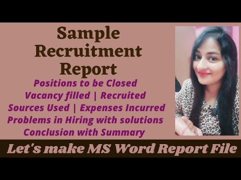 Recruitment Report | Sample Recruitment Report in MS Word # ...