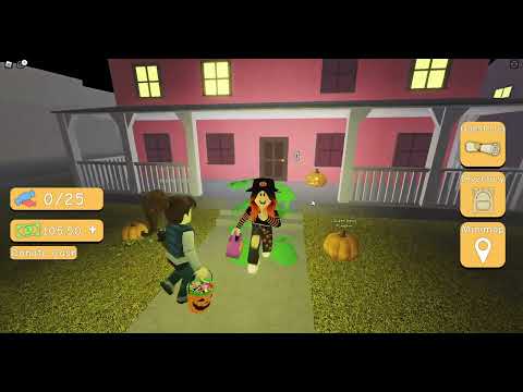 Roblox Halloween Night!!! We went trick or treating!!! and quests ...