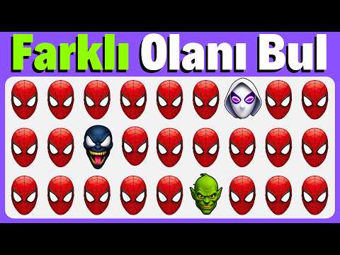 Farklı Olanı Bul 🕷️🔥 Örümcek Adam Özel - Bulmaca 🎯35 Eğlenceli Soru 🎥✨ Özel Spider-Man Bilmece 🕸️🕶️
