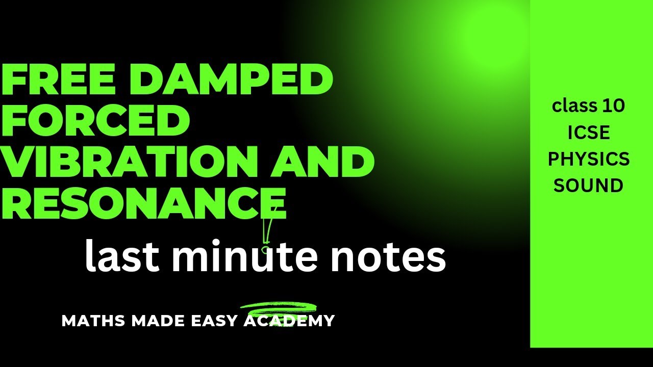 Damped vibration,free vibration,forced vibration and resonance | Class ...