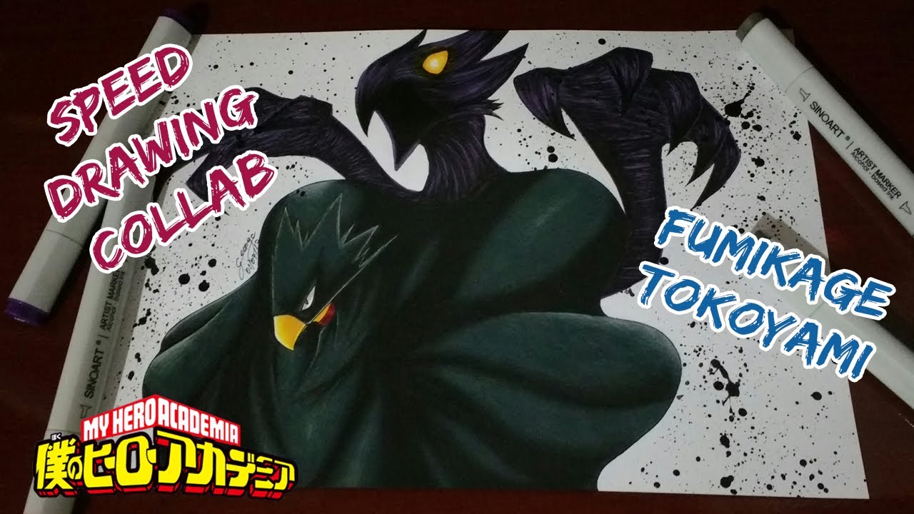 Speed Drawing - Fumikage Tokoyami (Boku no Hero Academia) Collab - YouTube