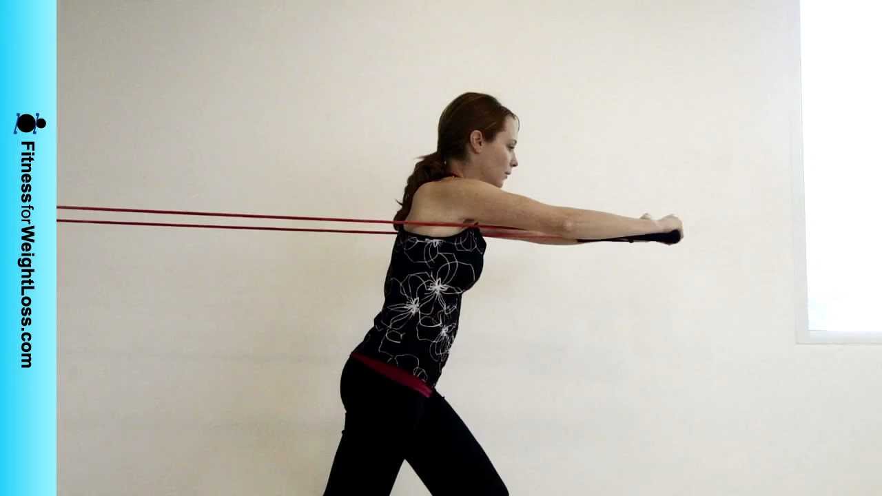 Standing Chest Press - resistance band - YouTube