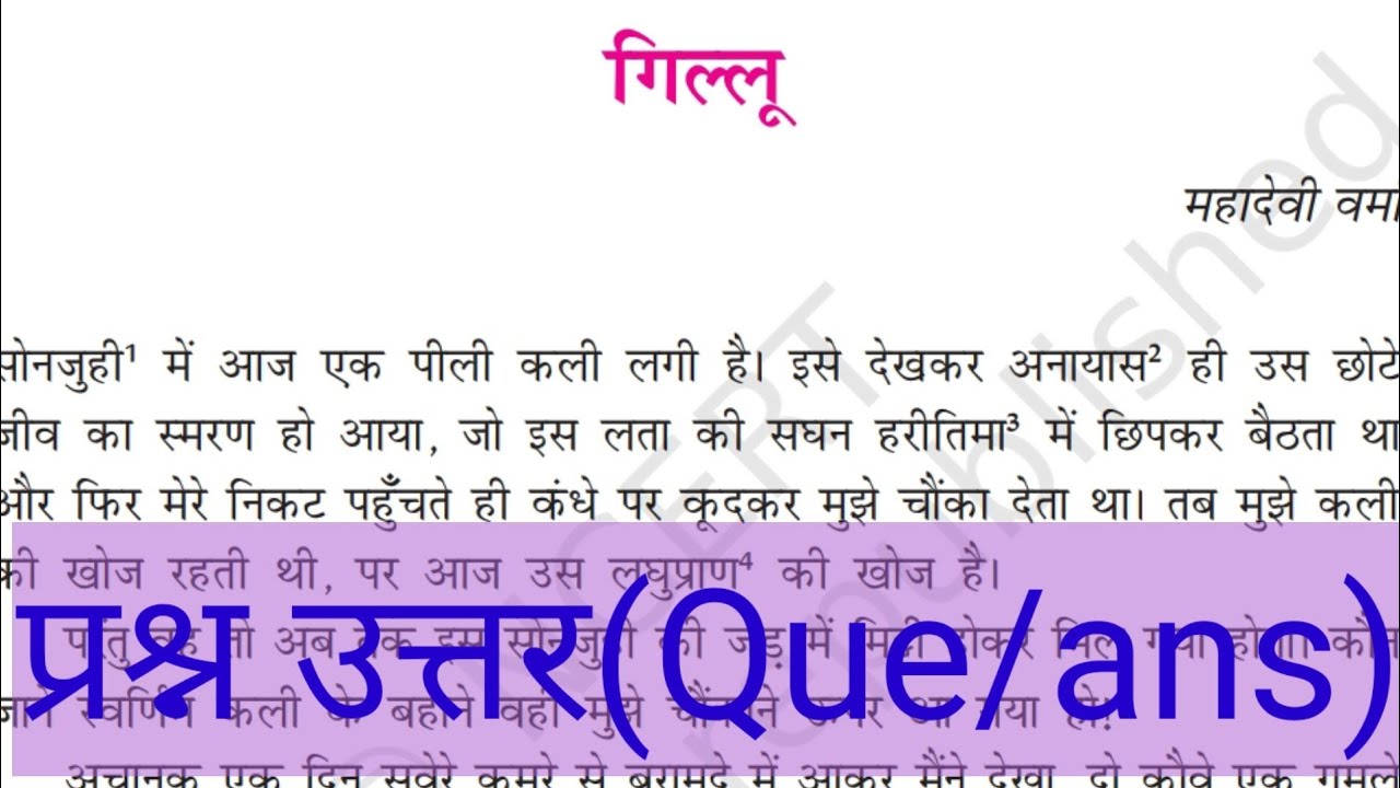 Gillu Question And Answer Class 9 Sanchayan ncert Cbse YouTube gillu-question-and-answer-class-9-sanchayan-ncert-cbse-youtube