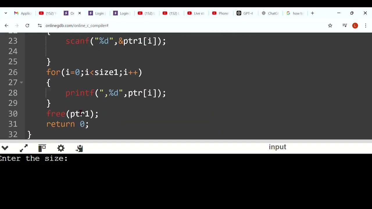 Dynamic Memory Using Realloc Function Youtube