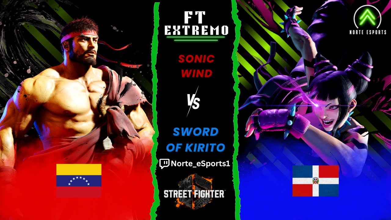 SF6 - FT7 - Sonic Wind (Ryu) vs Sword of Kirito (Juri) - YouTube