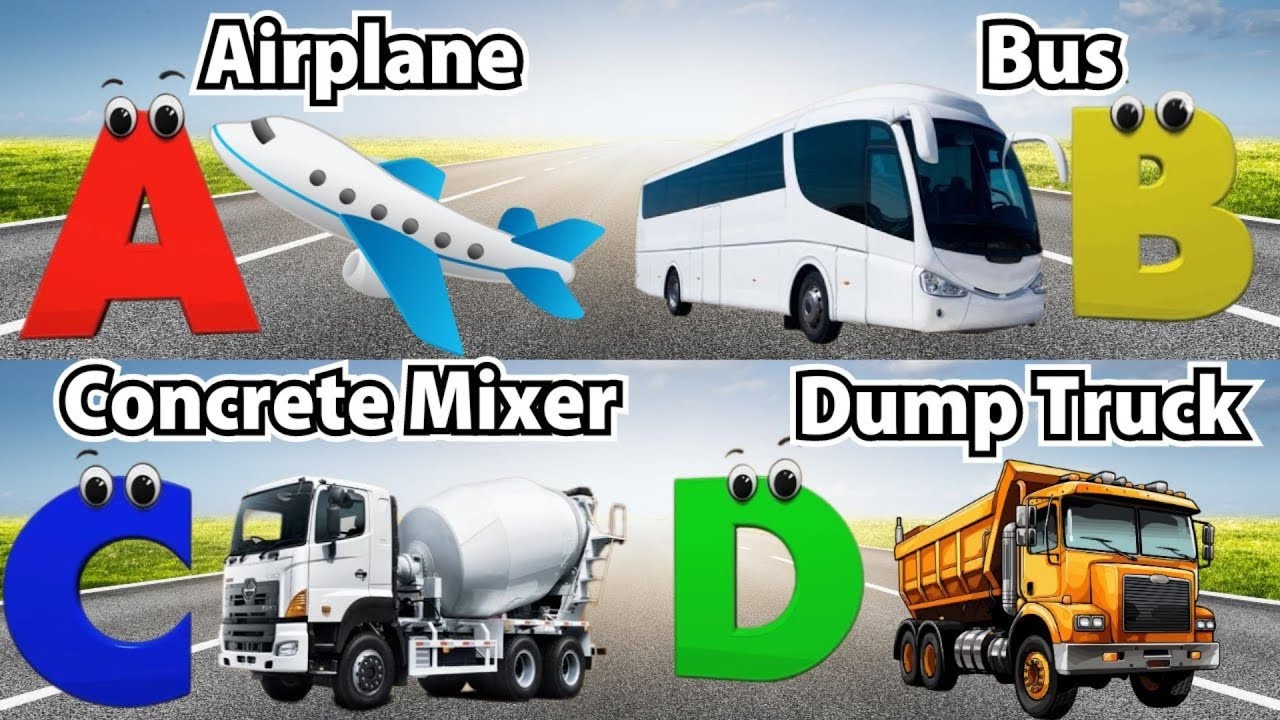 Learn ABC Vehicles Song | Learn Alphabets And Vehicles | Fun Music For ...