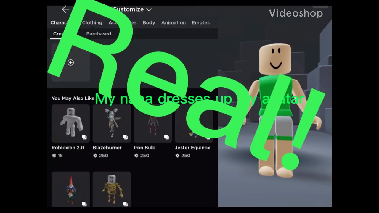 My nana dresses up my roblox avatar! REAL! - YouTube