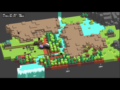 لحق بناء سكة القطار 😍 Unrailed القطار...لعبة تشبه ماينكرافت Minecraft ...