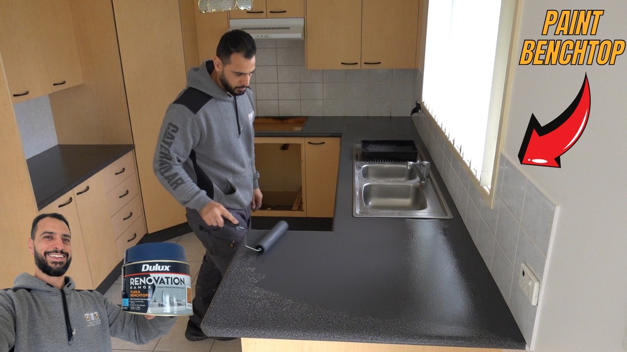 How to paint a kitchen benchtop / countertop - DIY - YouTube