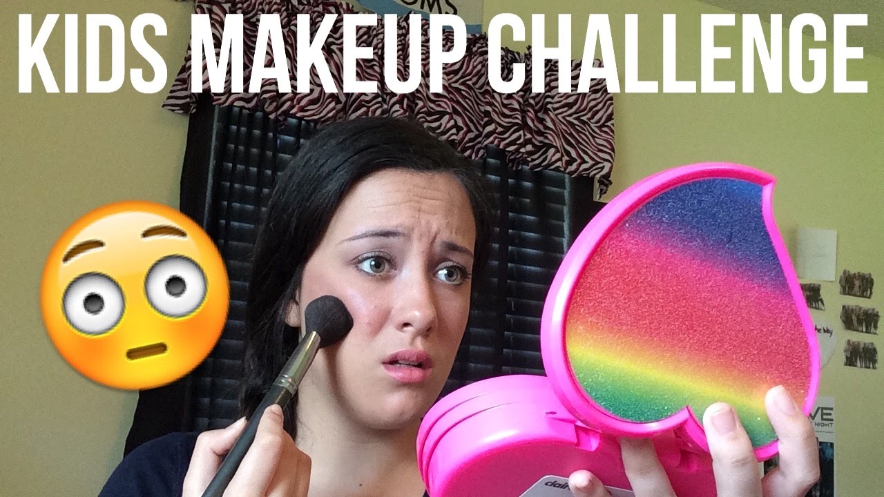 FULL FACE USING ONLY KIDS MAKEUP CHALLENGE | ImActuallyKenzie - YouTube