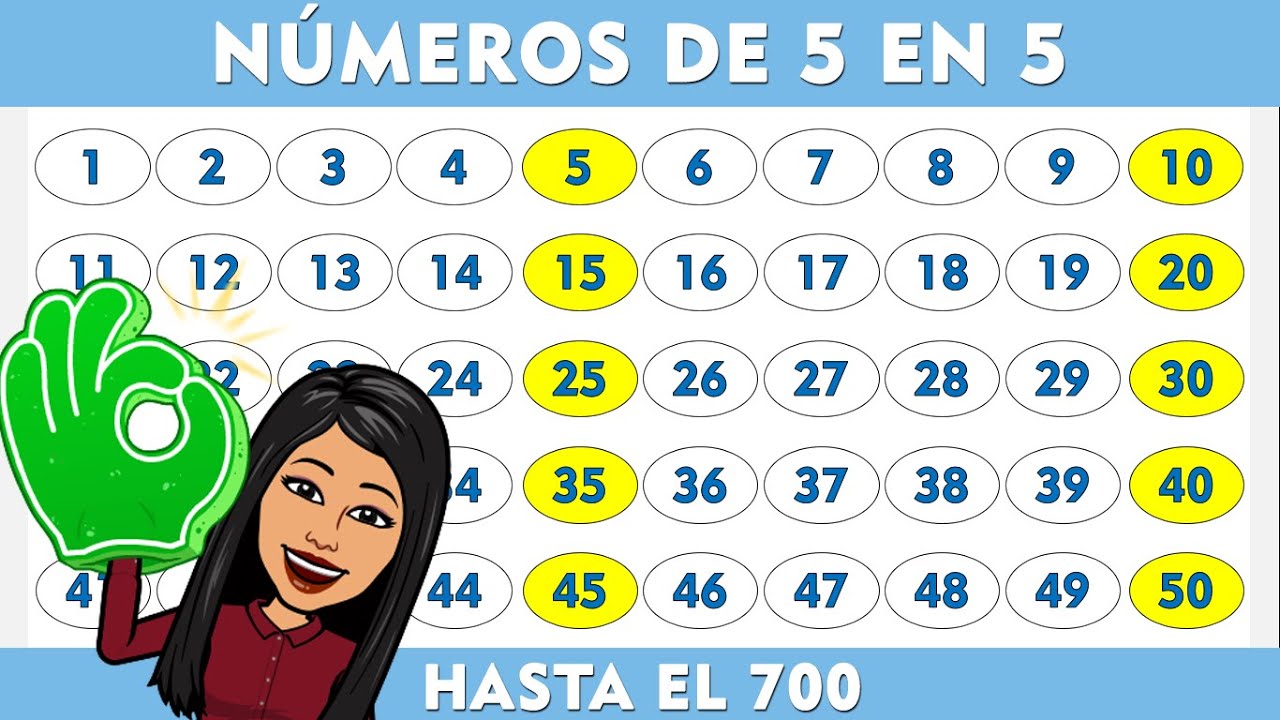 LOS NÚMEROS DE 5 EN 5 hasta el 700 😸I Los Múltiplos de 5 hasta el 700 ...