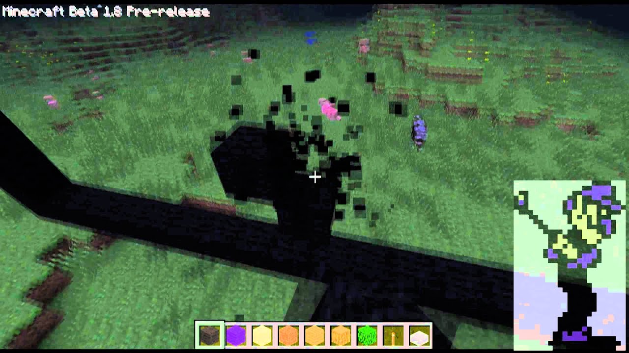 Minecraft: Waluigi Pixel Art - YouTube
