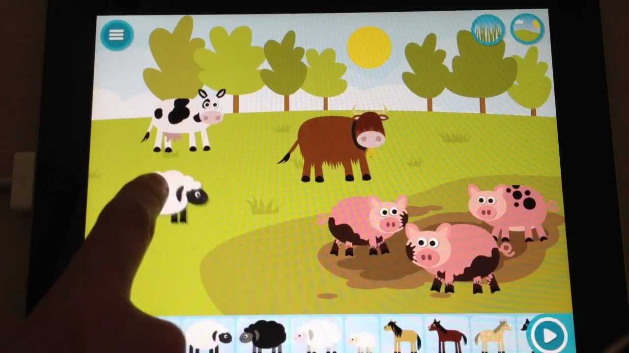 Make a Scene Farmyard sticker app for iPad - YouTube