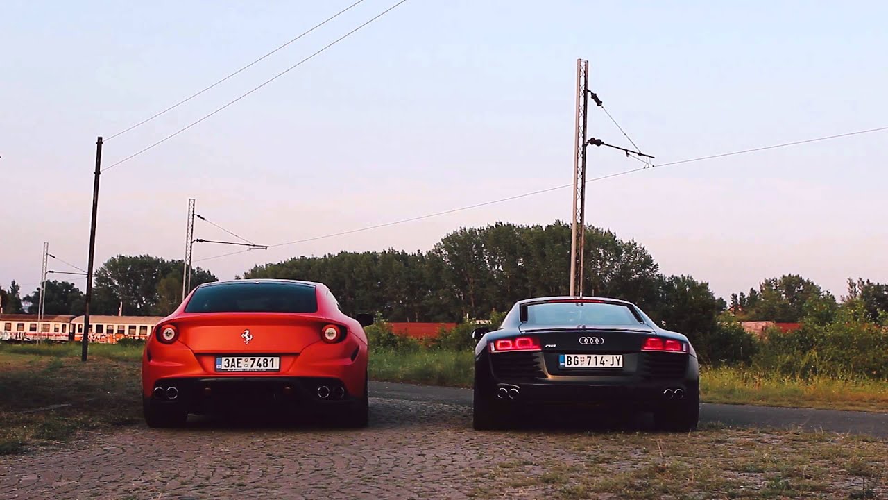 Ferrari FF VS Audi R8 - REV BATTLE - YouTube