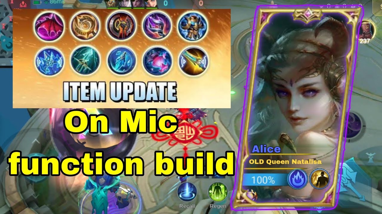 NEW BUILD AND EMBLEM FOR USER ALICE AND MAGE IN MOBILE LEGENDS - YouTube